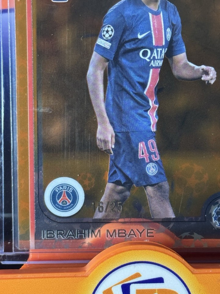 Ibrahim Mbaye RC 24/25 Topps Chrome UCC Logofractor Orange Logofractor ...