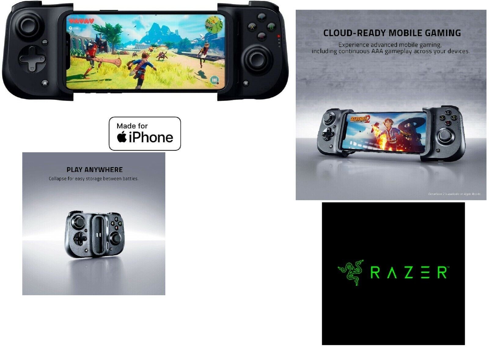 Razer Kishi Mobile Game Controller Gamepad for iPhone iOS X, 11 &12 ...