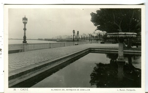 Spain Cadiz - Alameda del Marques de Comillas old real photo postcard ...