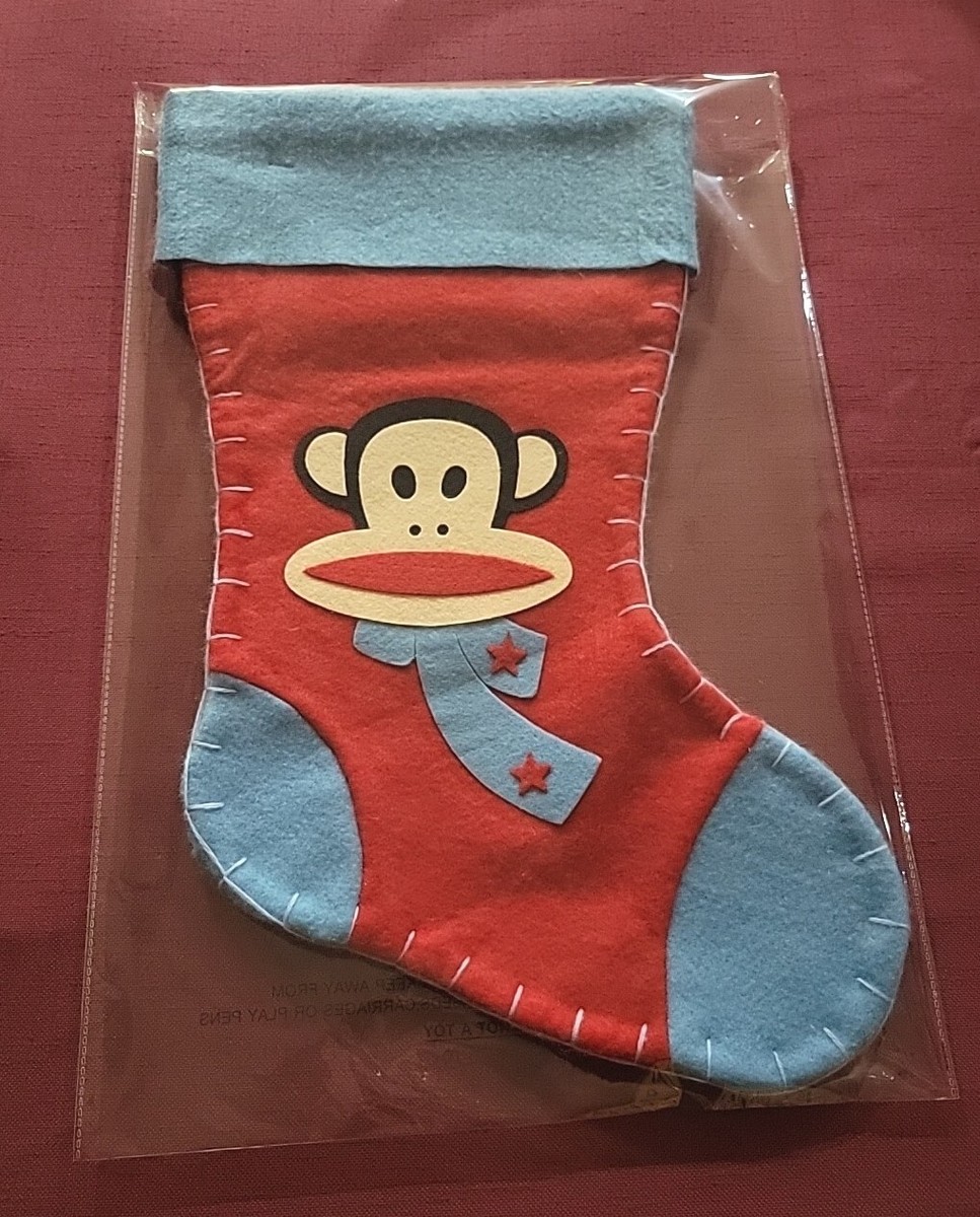 Monkey Christmas Stocking Red White Sock Monkey Christmas Stocking