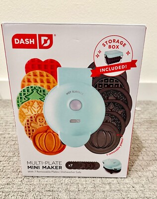 DASH MULTI-PLATE MINI WAFFLE MAKER WITH 7 INTERCHANGEABLE PLATES | eBay