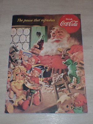 Vintage Santa Claus Coca Cola Coke Cardboard Advertising Store Poster ...