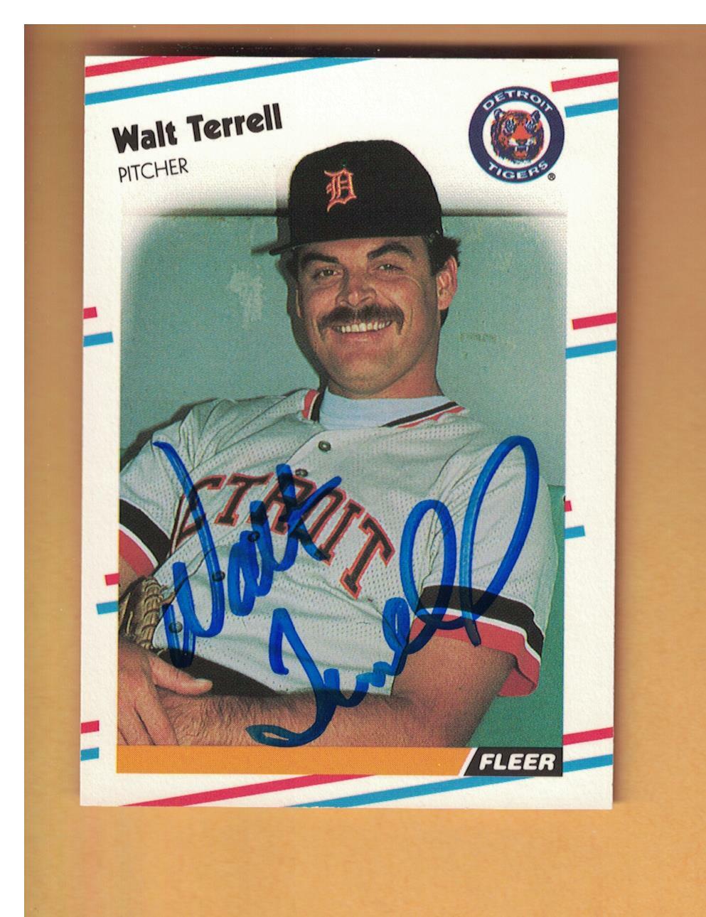 Walt Terrell AUTOGRAPHED 1988 FLEER GLOSSY BASEBALL CARD SIGNED DETROIT ...