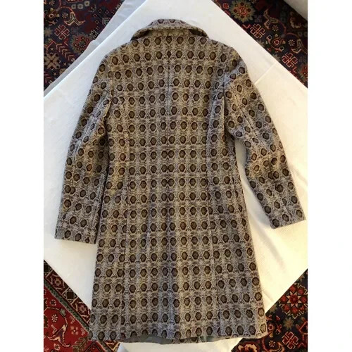 Sisley multicolored women's coat, grey/brown/beige bohemian motif, sz ...