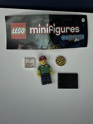 LEGO Pizza Delivery Man Minifigure w/ Box Tile + Pizza Series 12 71007 ...