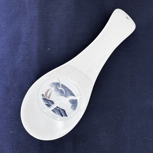 Nautical Spoon Rest White Ceramic Seagull Sailboat Ocean 9" Excellent ...