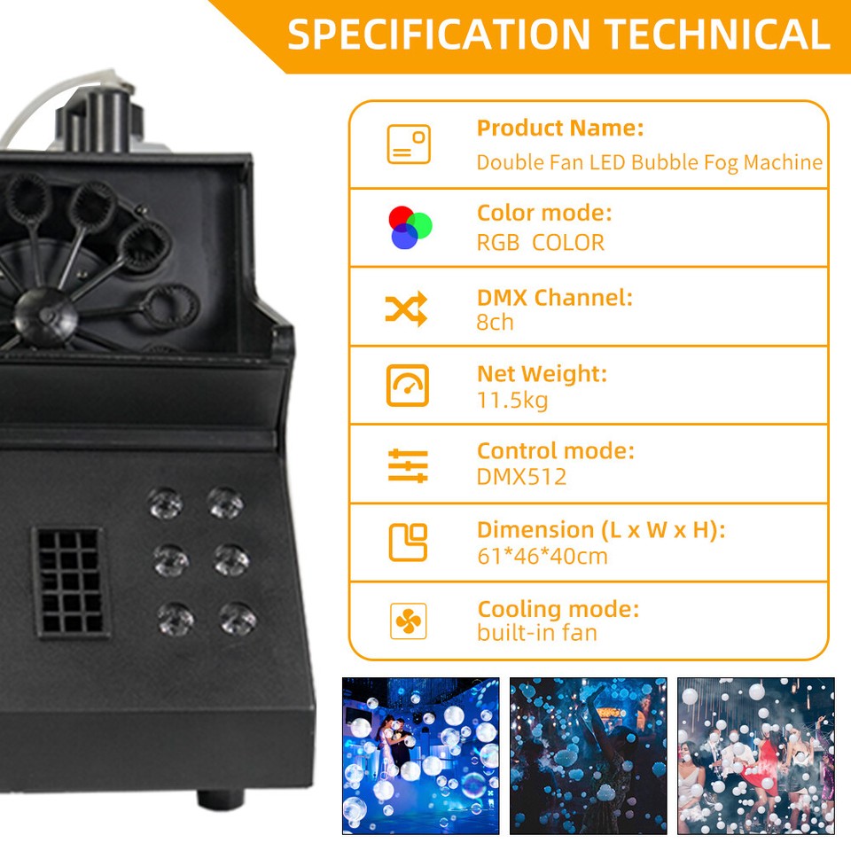 3 IN 1 Smoke Fog Bubble Machine LED Stage Light Fogger DMX Remote DJ | eBay