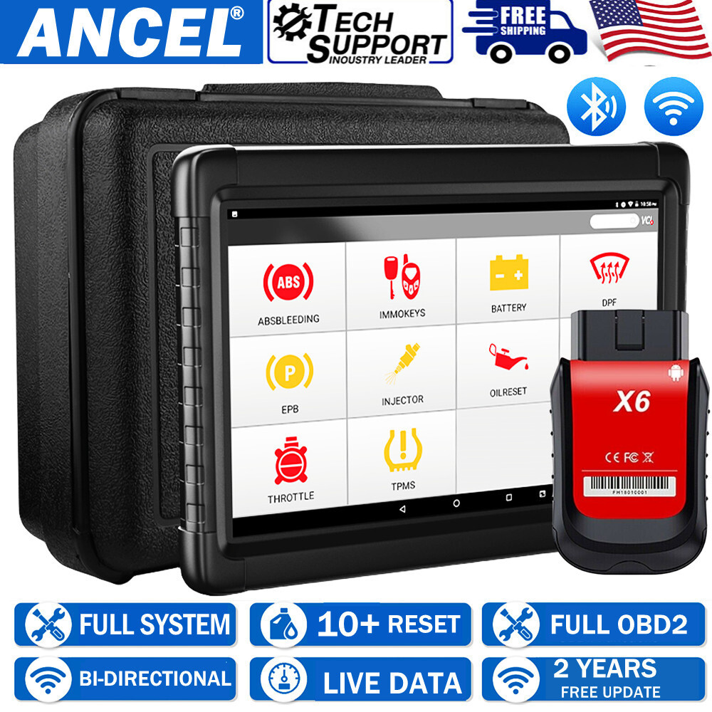 Ancel X6 Bi-directional OBD2 Scanner Bluetooth Car Diagnostic Tool Full ...