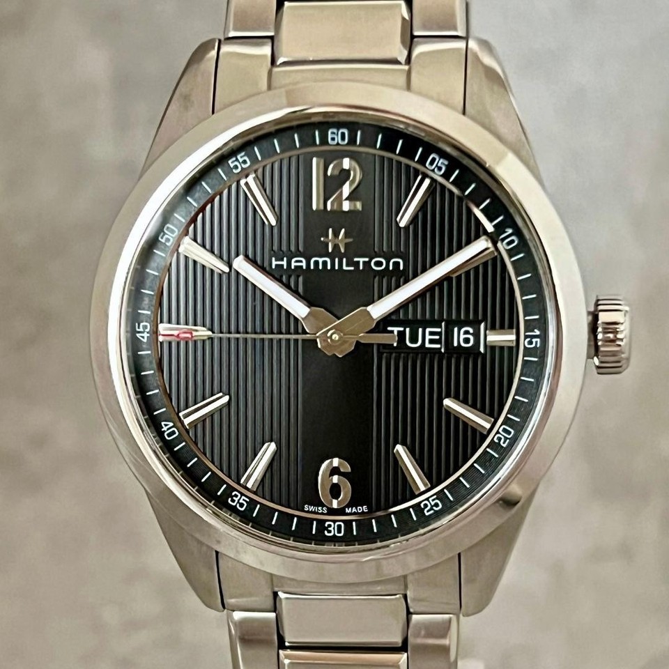 Hamilton Broadway Men's Watch Day Date Working Battery Genuine Box | eBay