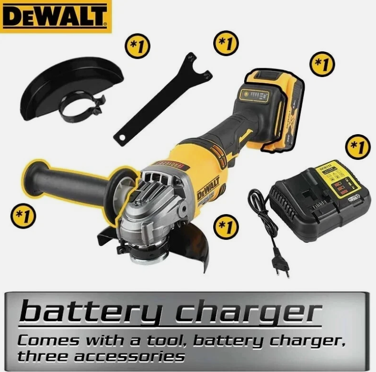 DeWalt DCG414 18V Max XR Brushless Angle Grinder125mm, 8800 RPM Metal ...