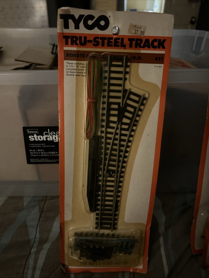 Tyco Tru Steel Ho Track #411 RH Remote Control Switch 1978 Vintage USA ...