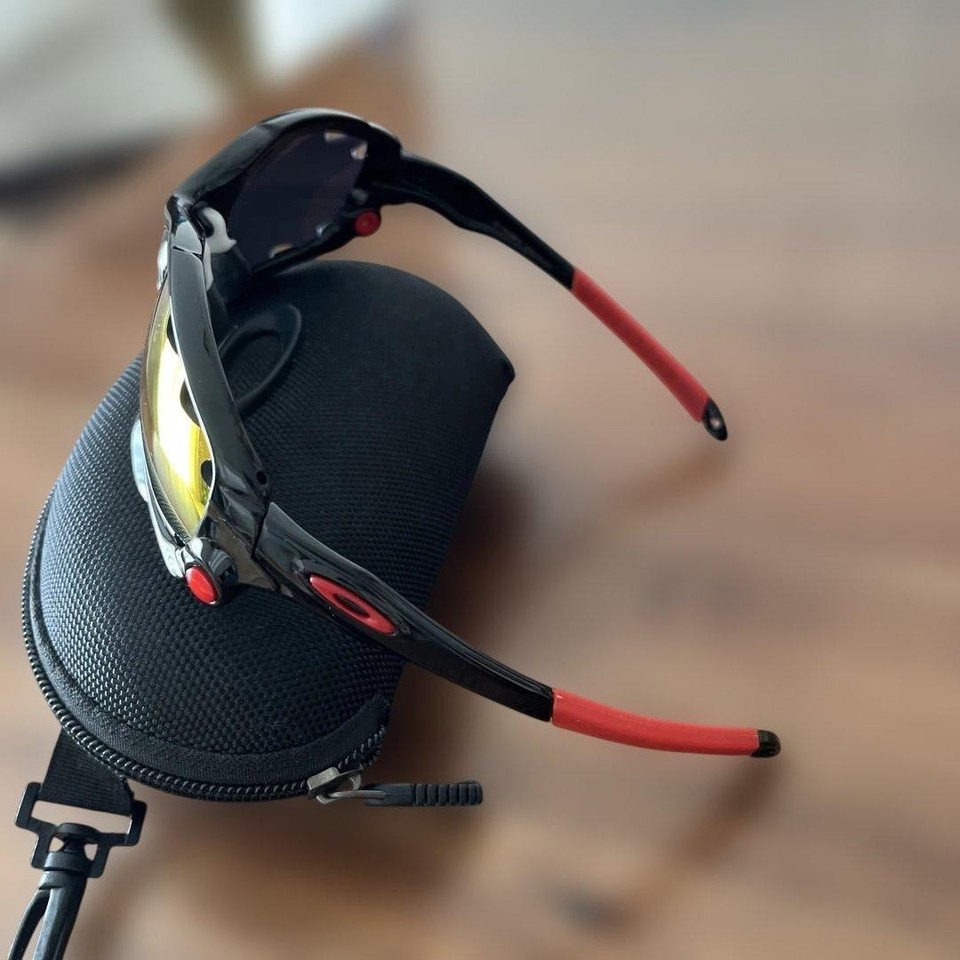 USED OAKLEY JAWBONE SPORT SUNGLASSES BLACK/YELLOW MIRROR LENS | eBay