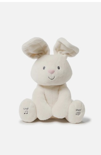 Gund Baby Flora 12in Bunny Animated Stuffed Animal Toy Cream Ears Move ...