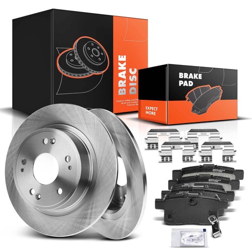 Rear LH & RH Disc Brake Rotors and Ceramic Brake Pads for Acura TSX ...