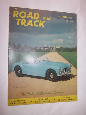 1952 Road & Track magazine December issue Road Testing the Volkswagon ...