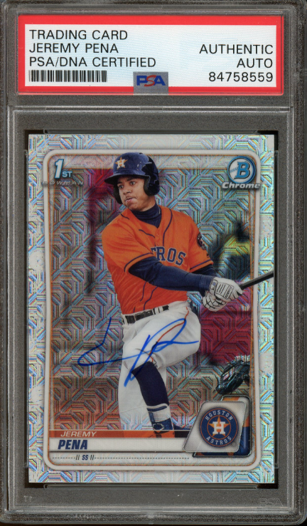 Jeremy Pena Astros Signed 2020 Bowman Chrome 1st Bowman Baseball Card ...