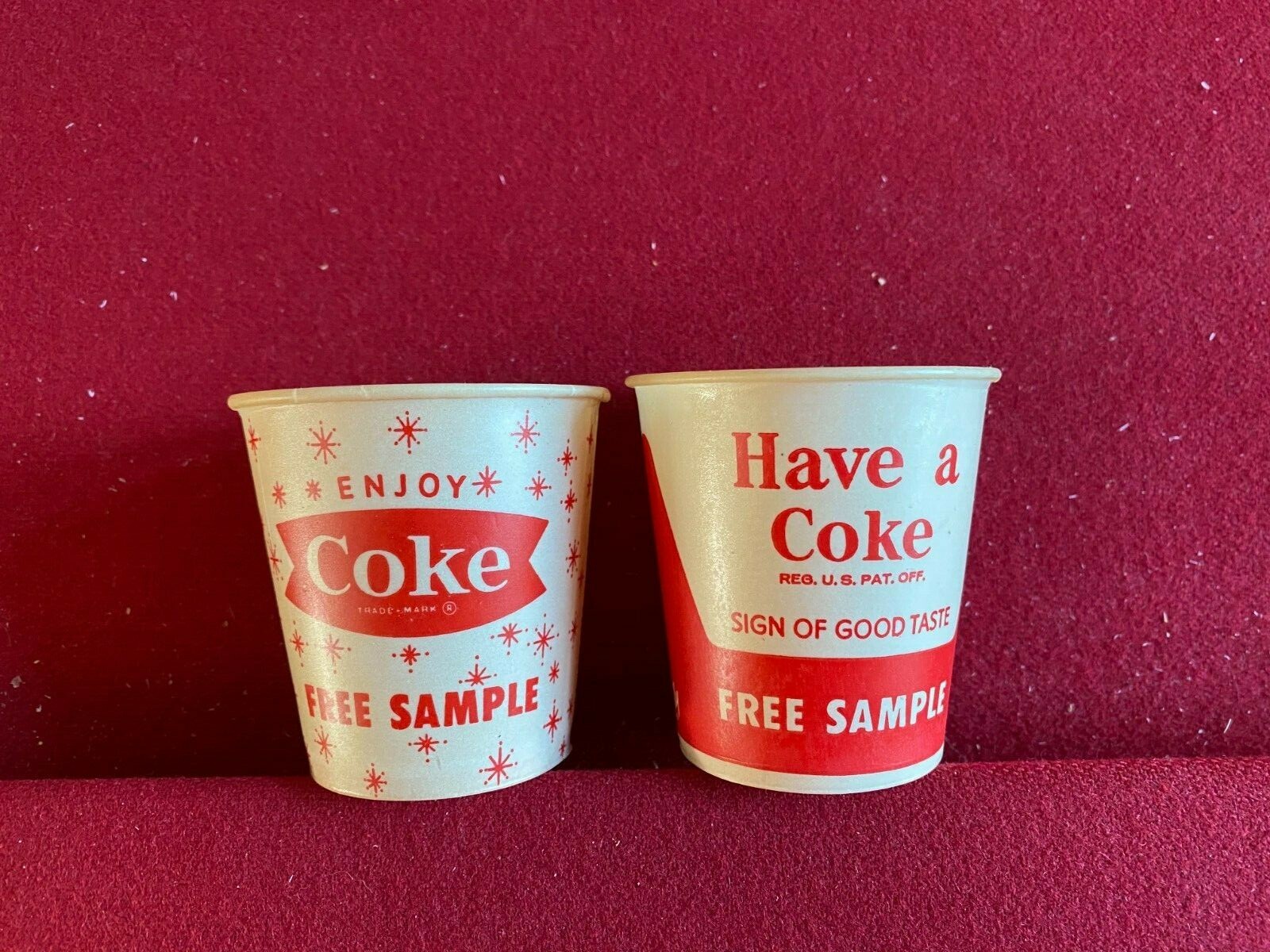 1960's, Coca-Cola, (FREE SAMPLE),"Un-Used" Paper Cups - 2 (Scarce ...