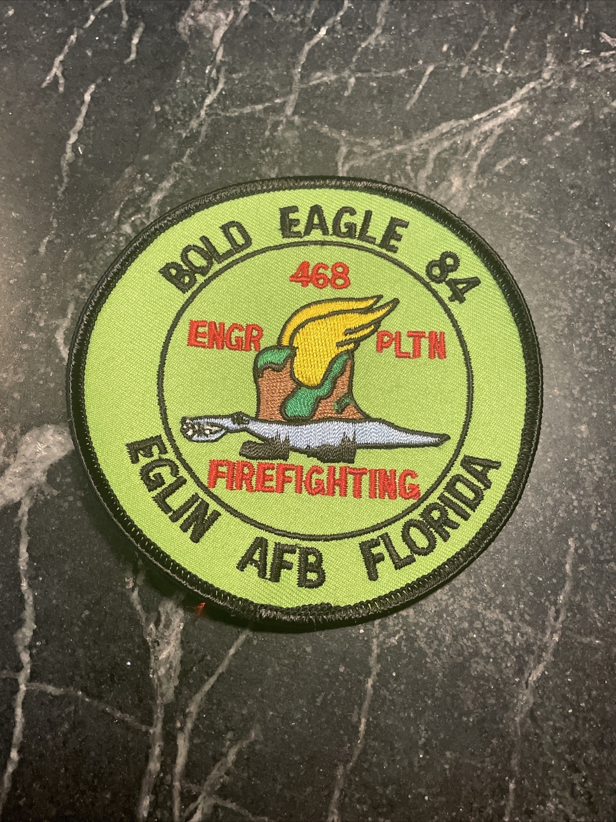 US Air Force 468 Engineer Platoon Fire Patch Bold Eagle 84 Eglin AFB ...