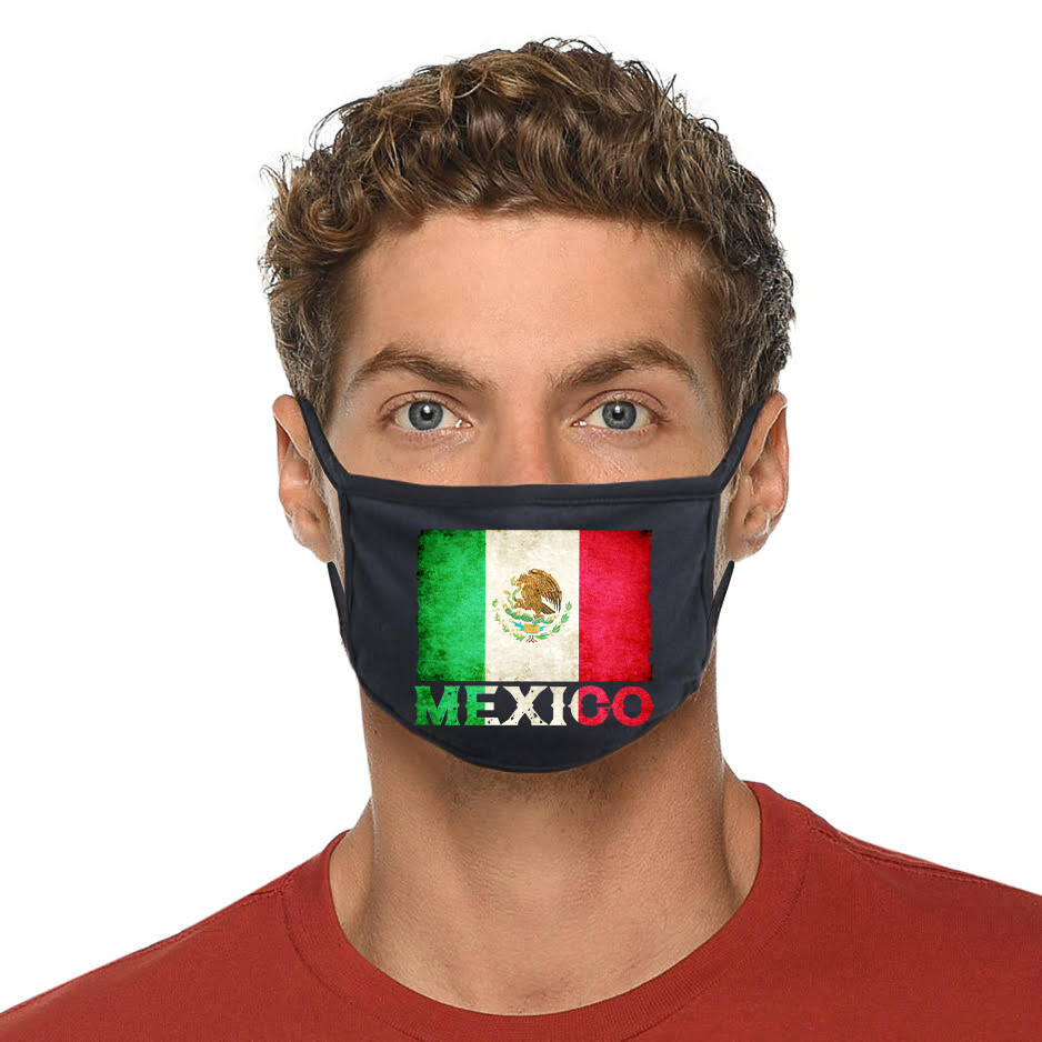 MEXICAN FLAG Face Mask Fabric Cloth Cover Mexico Viva Mascarilla ...