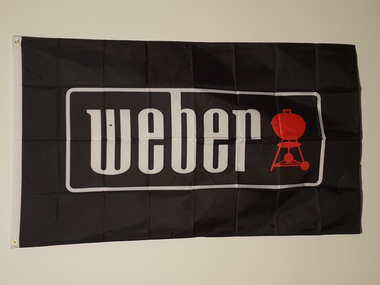 Quality WEBER Flag 150 x 90cm Banner for the Man Cave BBQ Logo Barbecue ...