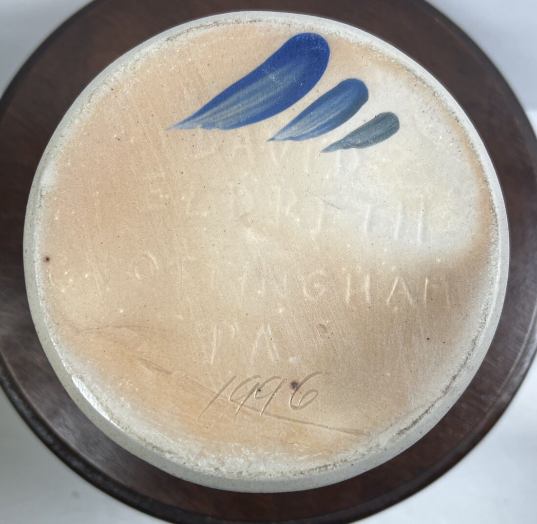 David Eldreth House & Pine Trees 1996 Pottery Stoneware PA Crock 5 ...