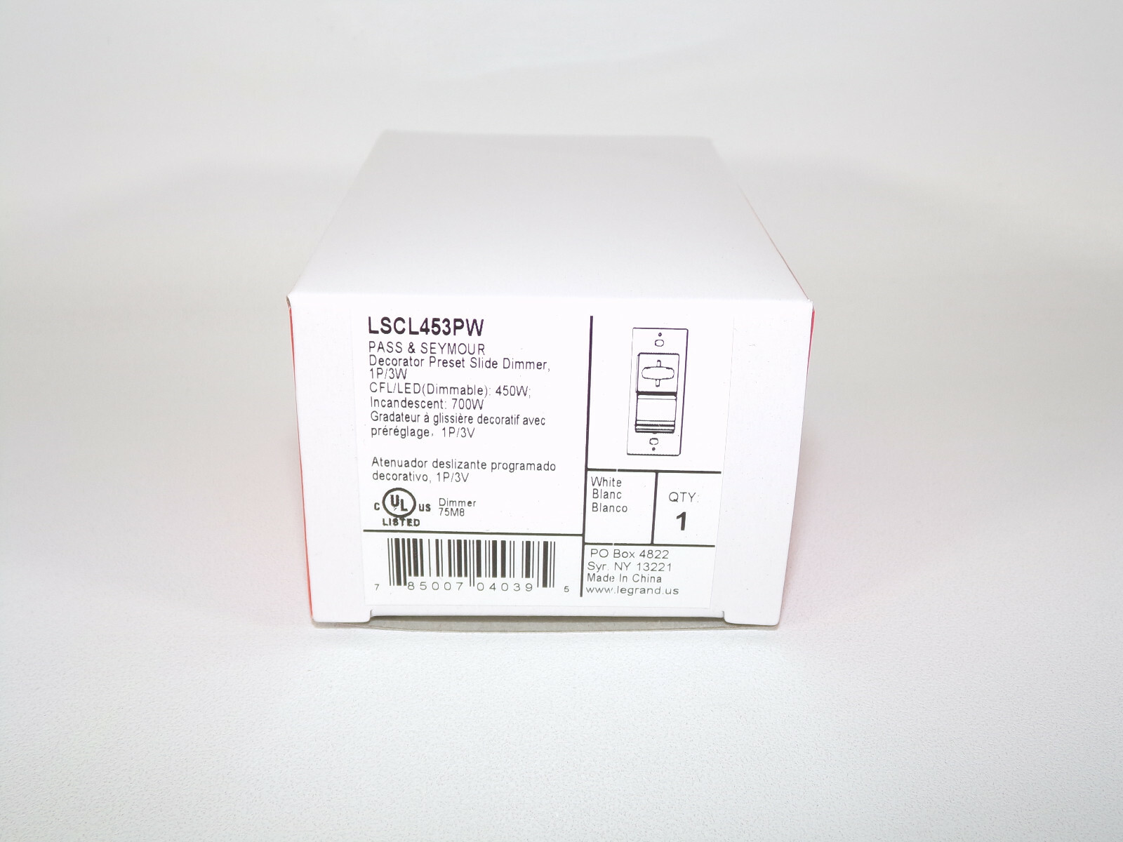 Legrand P&S LSCL453PW Slide Dimmer Rocker Set, 1P/3W CFL/LED/Incand ...