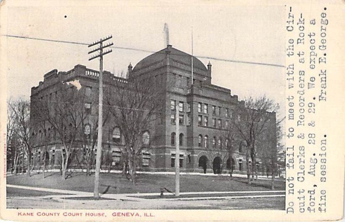 Kane County Court House, Geneva, Ill., Posted 1907 | eBay