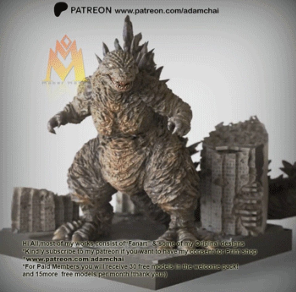 Godzilla Diorama Monster Figure High Quality 12K Abs Resin 3D Printed ...