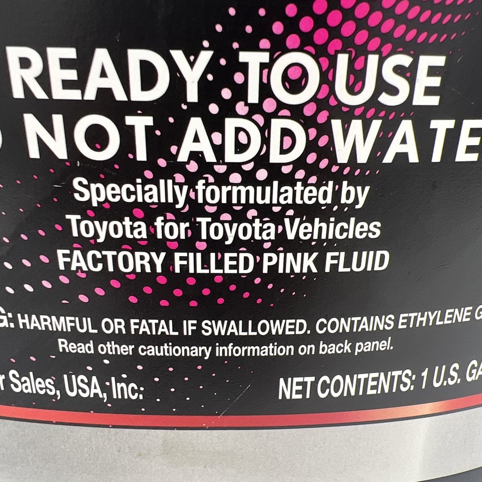 1 Gallon Toyota/Lexus Super Long Life Pink Antifreeze Coolant OEM NEW ...