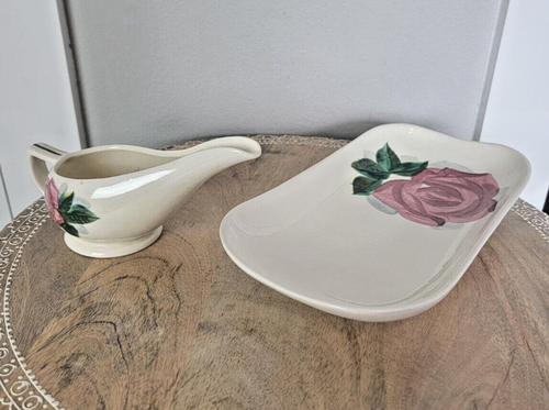 Vintage Red Wing Pottery Lexington Hand Painted Cream Pitcher & Platter ...