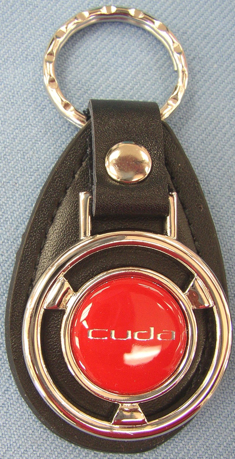 Vintage Red Plymouth 'CUDA Mini Steering Wheel Black Leather Key Ring Key Fob | eBay