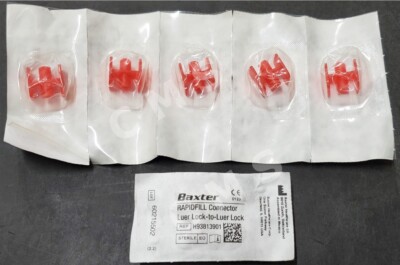 BAXA BAXTER RAPIDFILL Luer Lock To Leur Lock Connector Red Adapter 5 ...