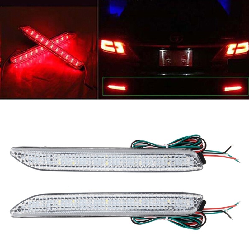 2Pcs LED Rear Bumper Reflector Spotlight Fog Tail Stop Brake Lights ...