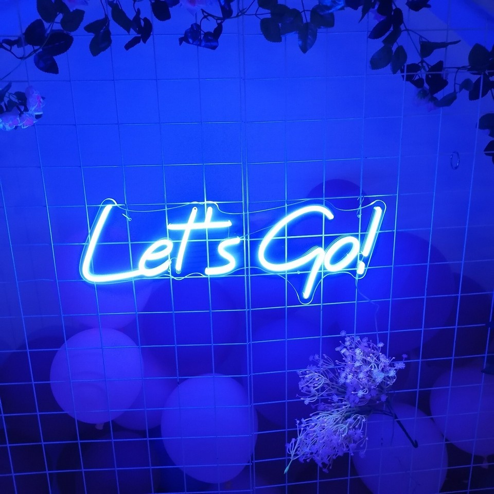 Lets Go Neon Sign Let's Go! Neon Sign Custom Neon Sign Wall Decor Neon ...
