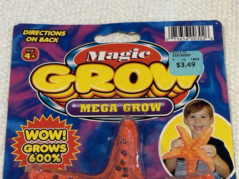 MAGIC GROW Mega Grow STARFISH Grows 600% Ages 4+ JA-RU NEW Old Stock ...