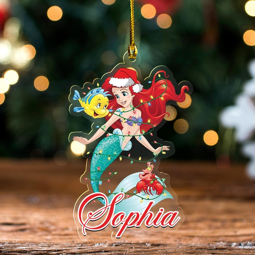 Personalized Little Mermaid Disney Ornament, Christmas Princess Ariel ...