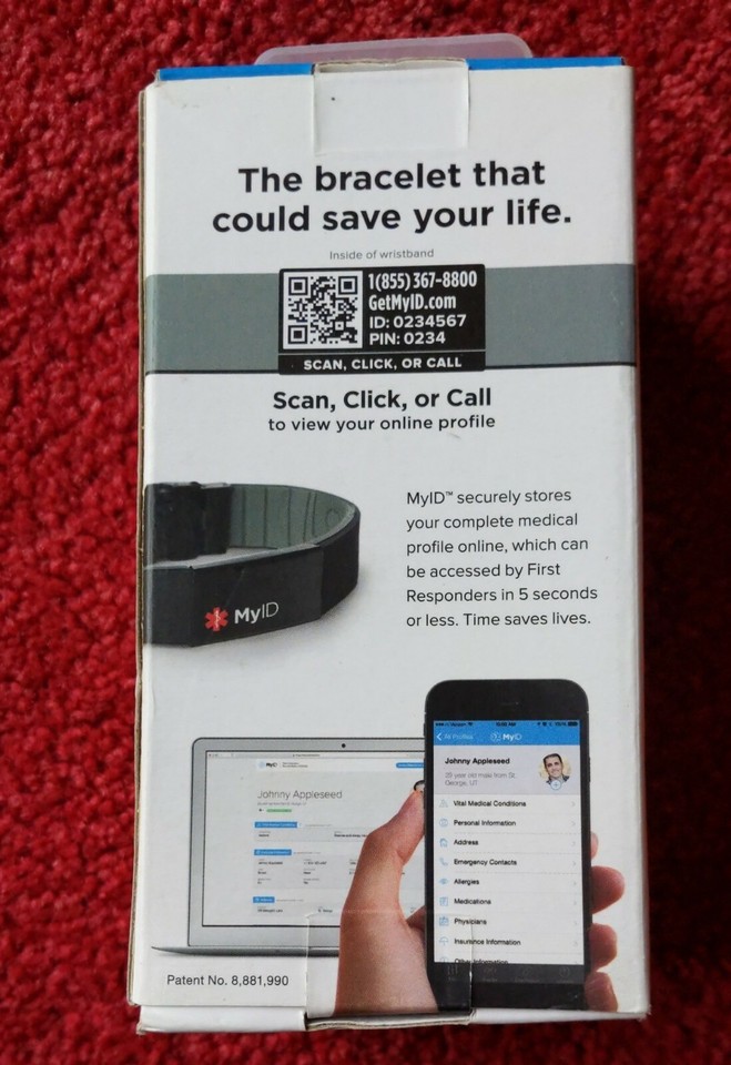 MyID Sleek Medical ID Bracelet by Endevr Black / Silver Medication ...