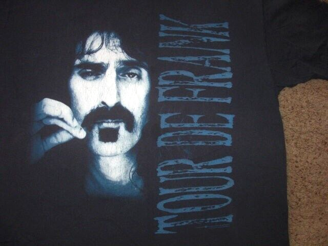 Vintage FRANK ZAPPA blue DOUBLE SIDED Anvil short sleeve shirt 2XL tour ...