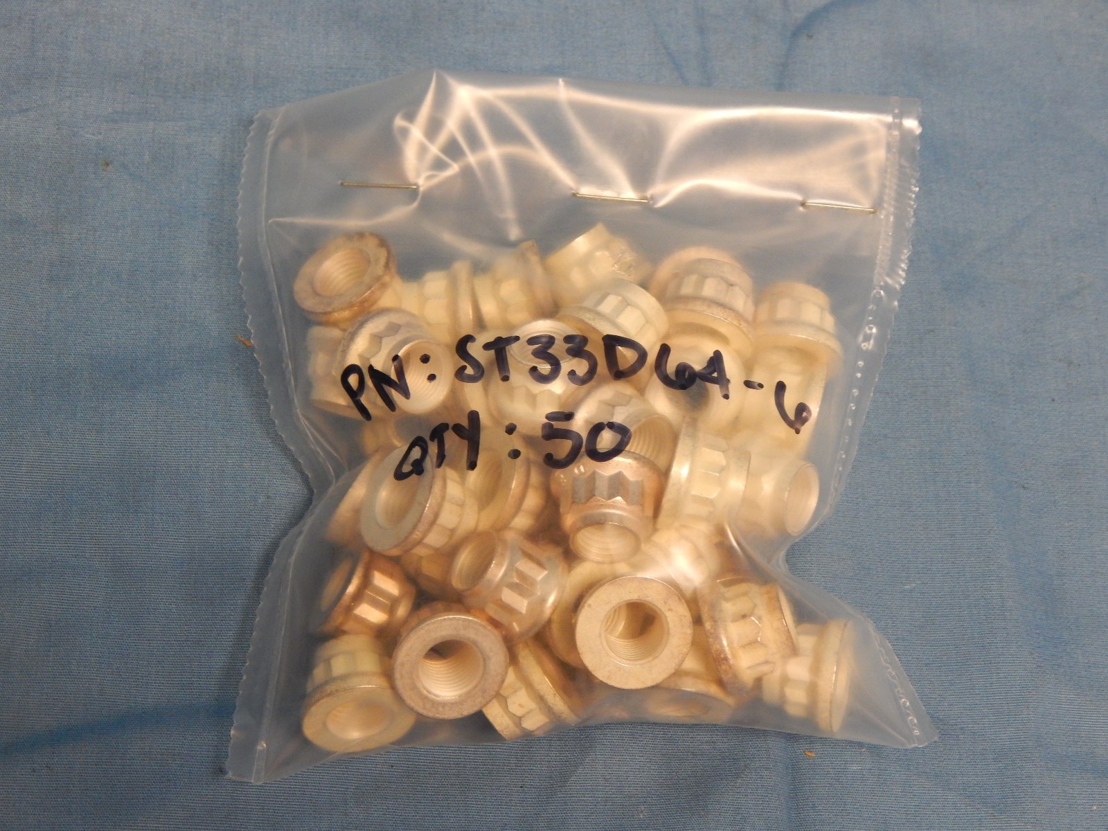 50 NEW 3/8-24 Silver Plate Mil-Spec 12-Point Aircraft Exhaust Locking ...