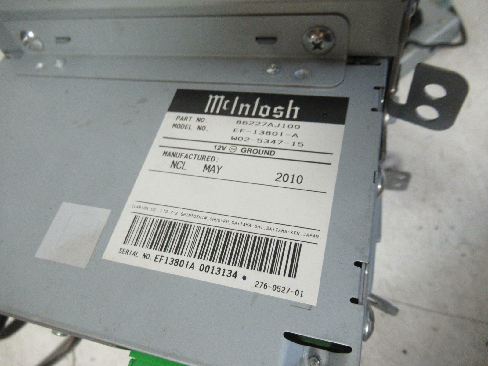 SUBARU LIBERTY STEREO/HEAD UNIT DVD/SAT NAV, 5TH GEN, MCINTOSH, HEAD ...