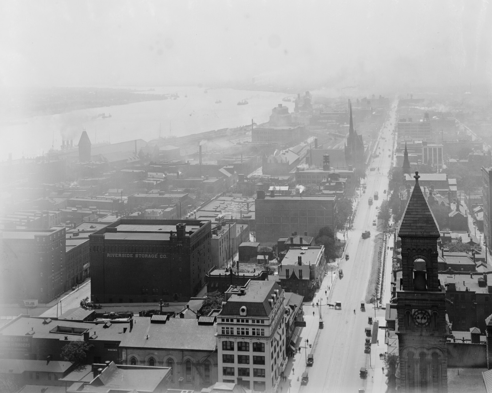 View of the Detroit River and Detroit, Early 1900's, New Reproduction ...