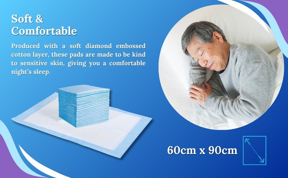 50 x Premium Incontinence Bed Pads, Ultra Absorbent Protection Sheets ...