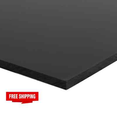 Black Plastic Sheet High Density Polyethylene 3/8" Thick x 48" L X 12 ...
