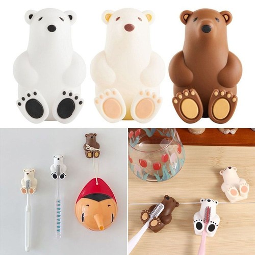 Cartoon Bear Toothbrush Holder Suction Cup Suction Cup Hook Toothbrush ...