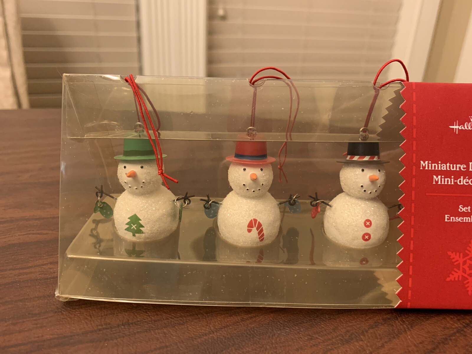 Hallmark Set of 6 Miniature Decorations Ornaments Glittery Snowmen for ...