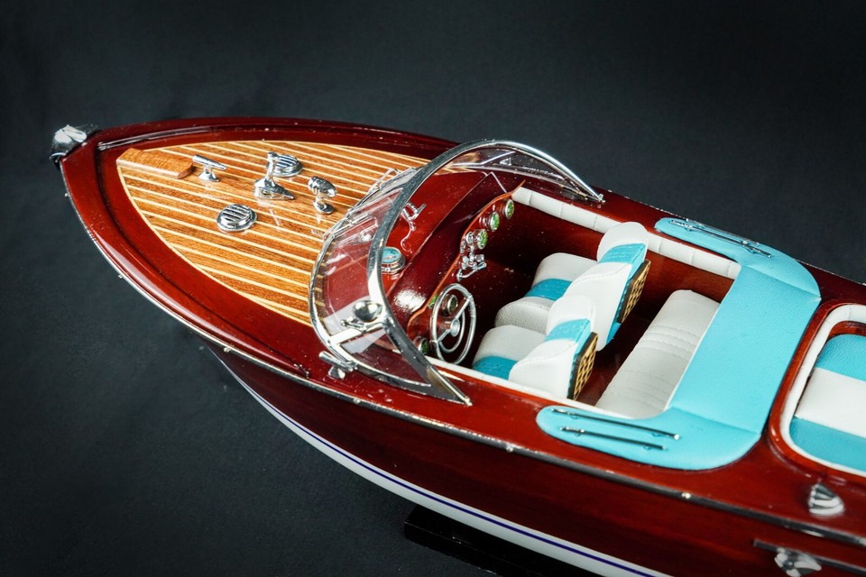 Blue Riva Aquarama Wooden Model Ship Scale 1:16, Riva Speed Boat ...