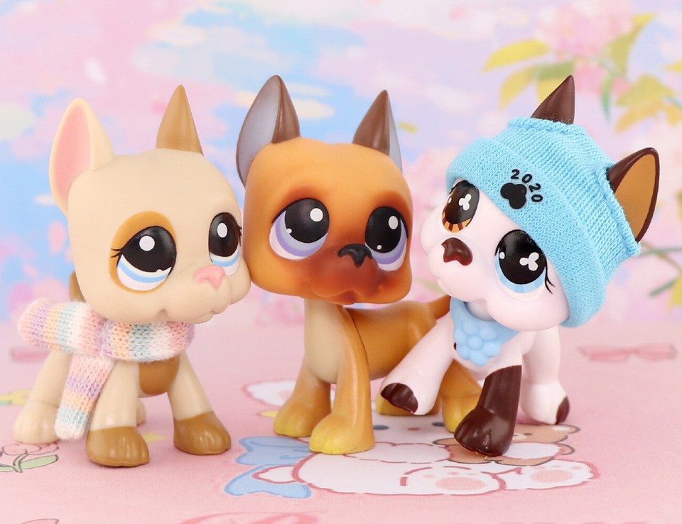 3pcs Pet Shop LPS Great Dane Dog Set #244#577#1647 with Accessories ...