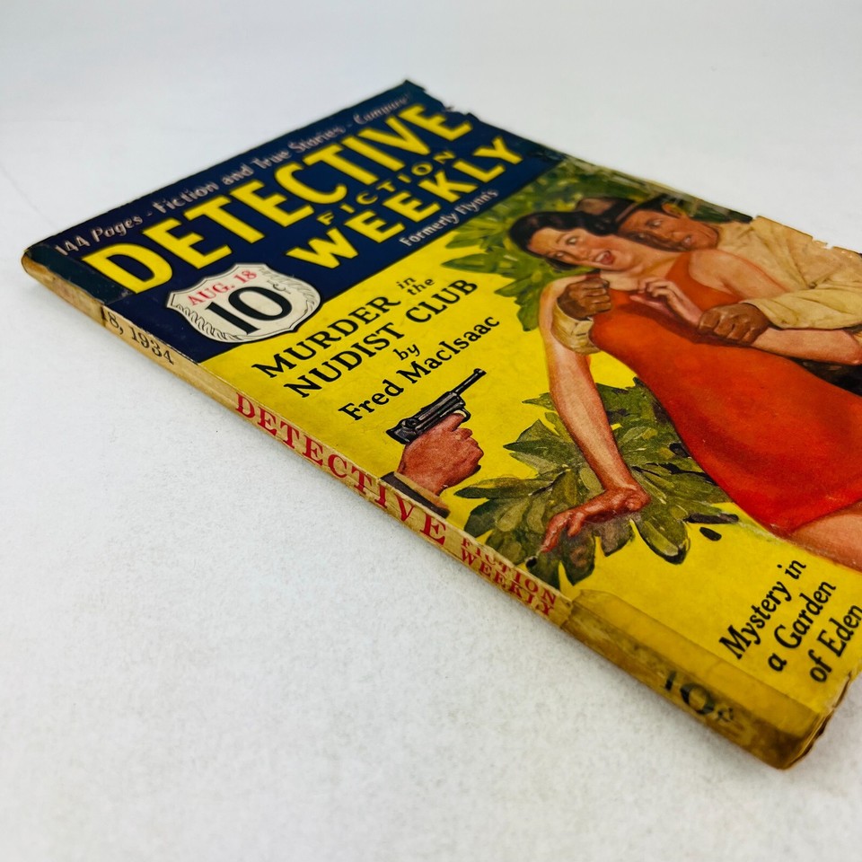 RARE PULP!! DETECTIVE FICTION WEEKLY - 1934 AUG 18 - RISQUE COVER - VG ...