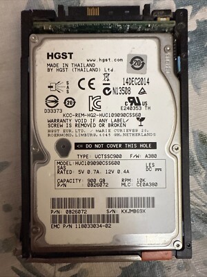HGST Ultrastar 900GB,Internal,10000RPM,2.5 inch (HUC109090CSS601) Hard ...