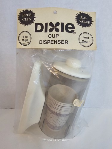 Vintage Dixie Cup Dispenser Wall Mount With 3oz Cups Sealed In Package ...